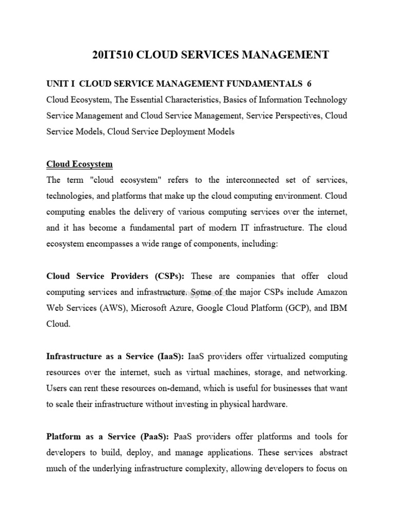 CSM Notes Print | Download Free PDF | Cloud Computing | Software As A ...