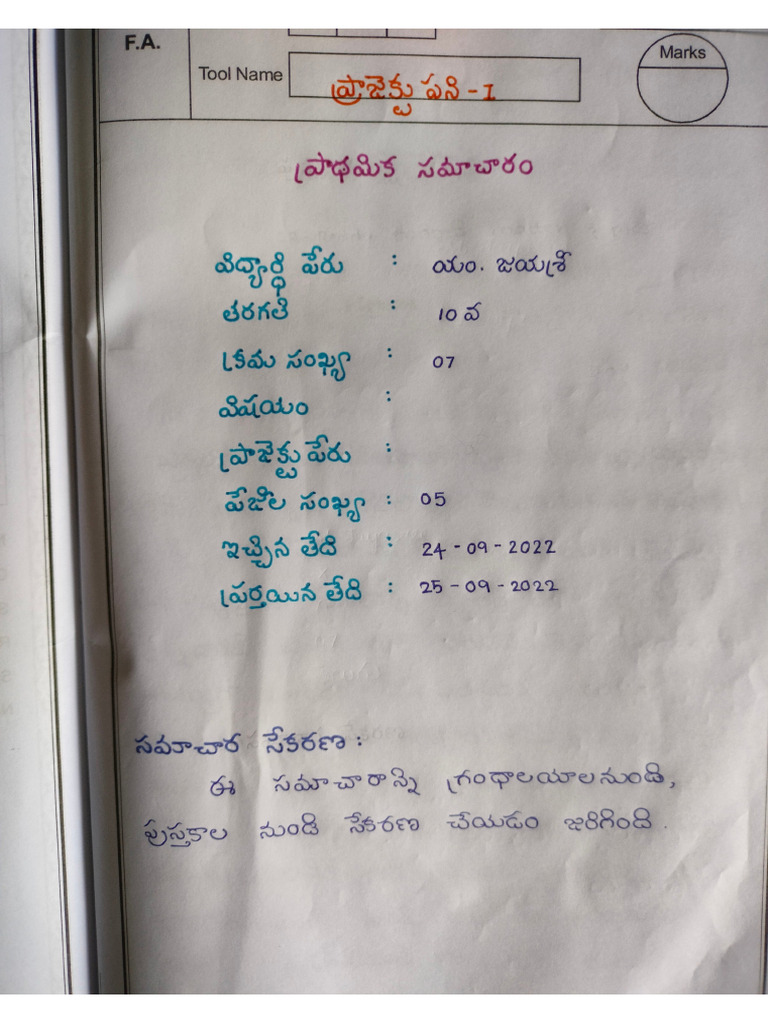 Telugu Project | PDF