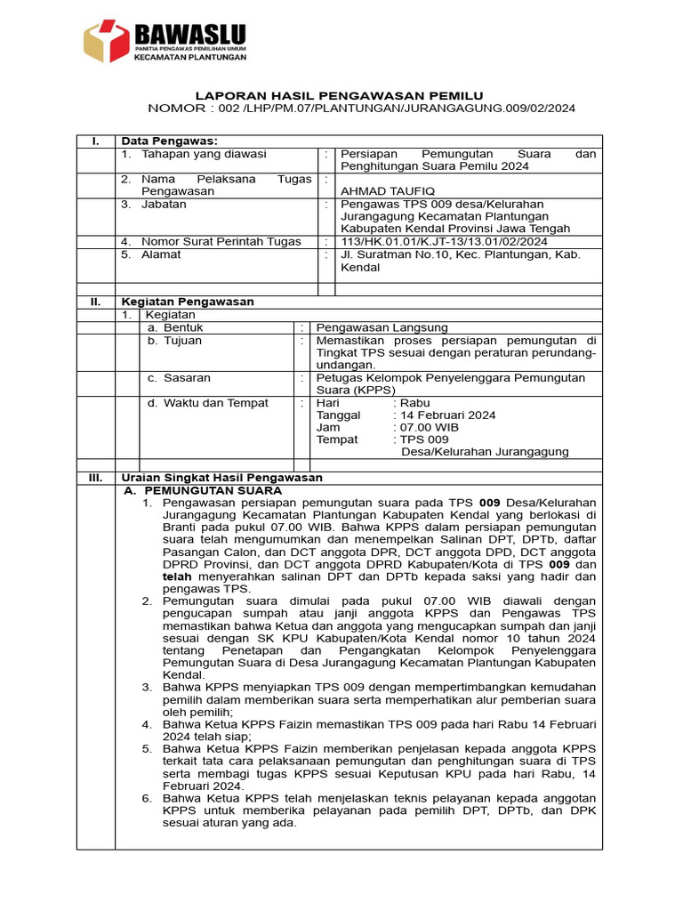 Form A PTPS Jurangagung | PDF
