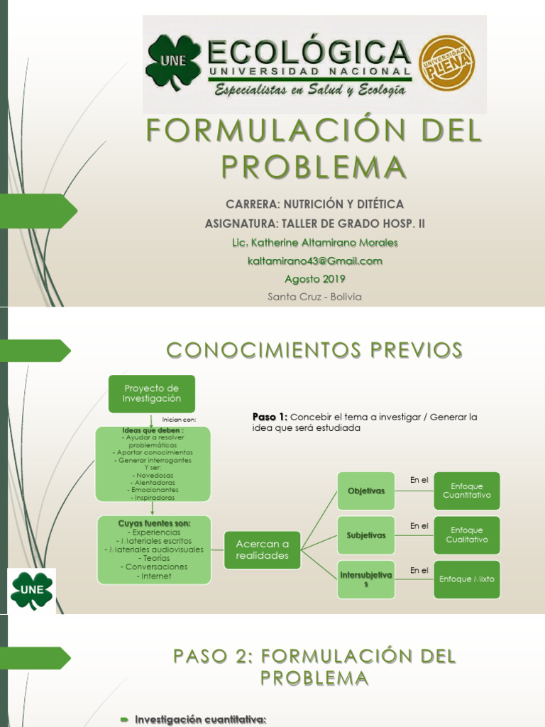 Clase 2 - Formulación Del Problema | PDF | Investigación cuantitativa ...