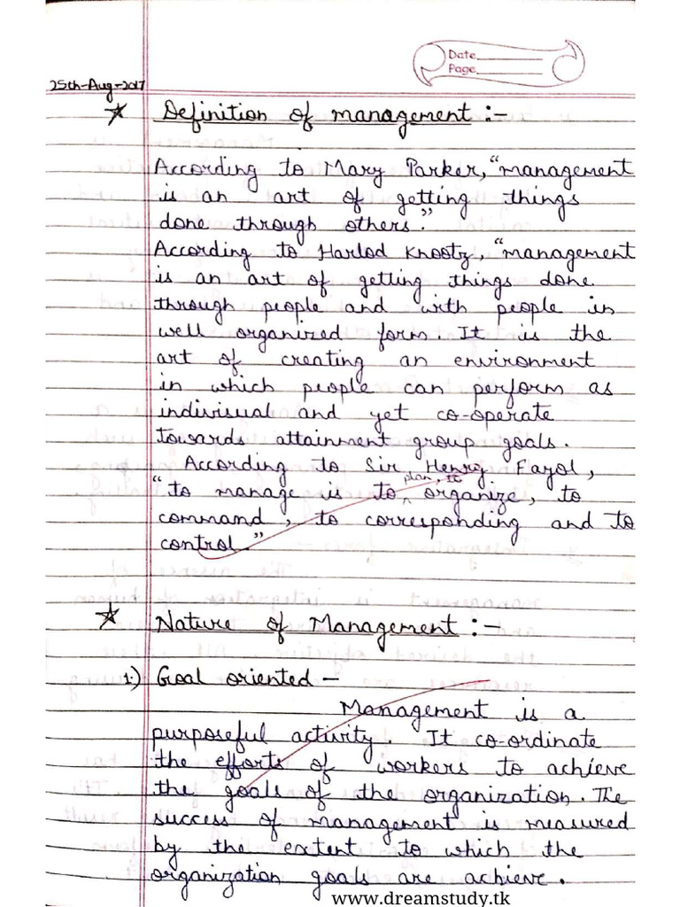 Principle of Management (POM) Handwritten Note | PDF