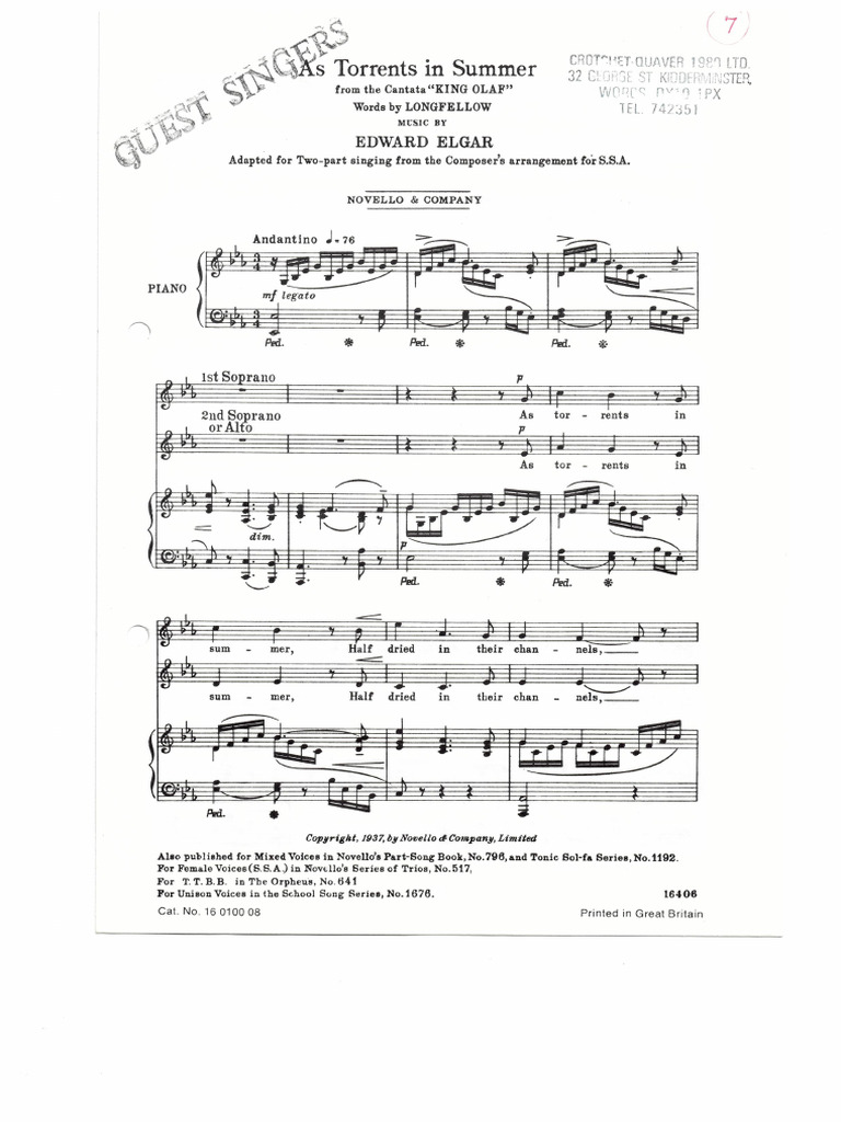 As Torrents in Summer | PDF