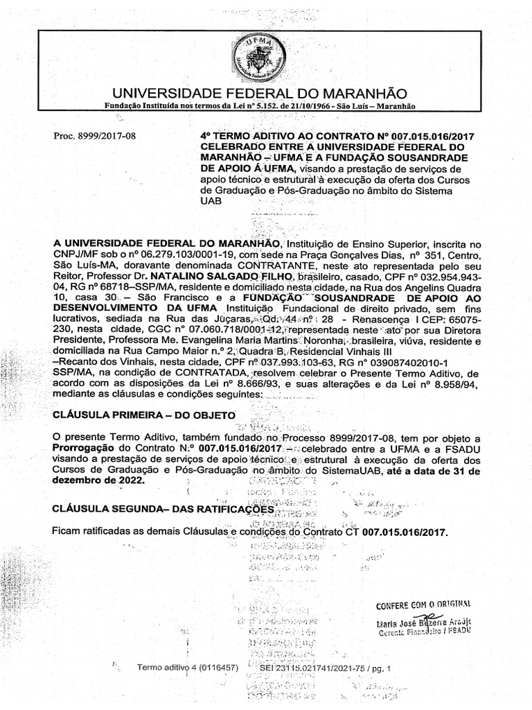 4º Termo Aditivo | PDF