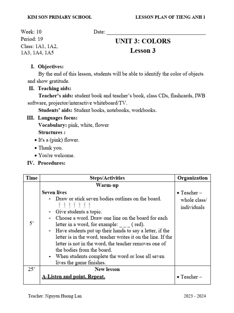 Lesson Plan ISS1 - U3L3 | Download Free PDF | Human Communication | Learning