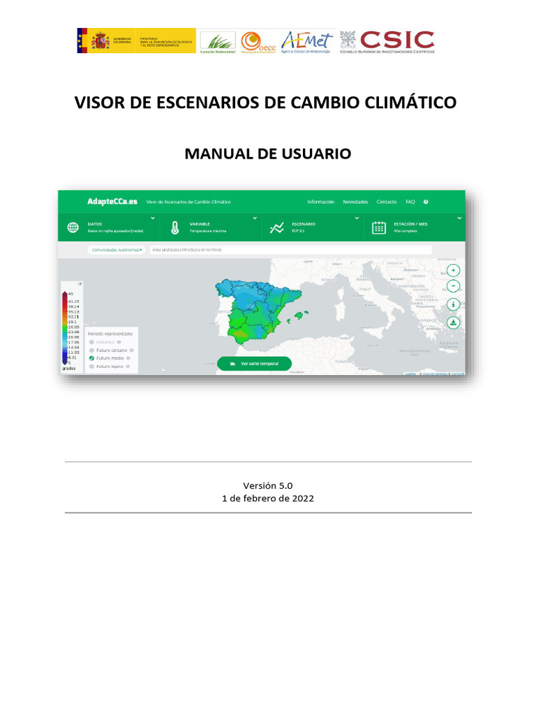 Uso Página Mapa Cambio Climático | PDF | Estadísticas | Clima