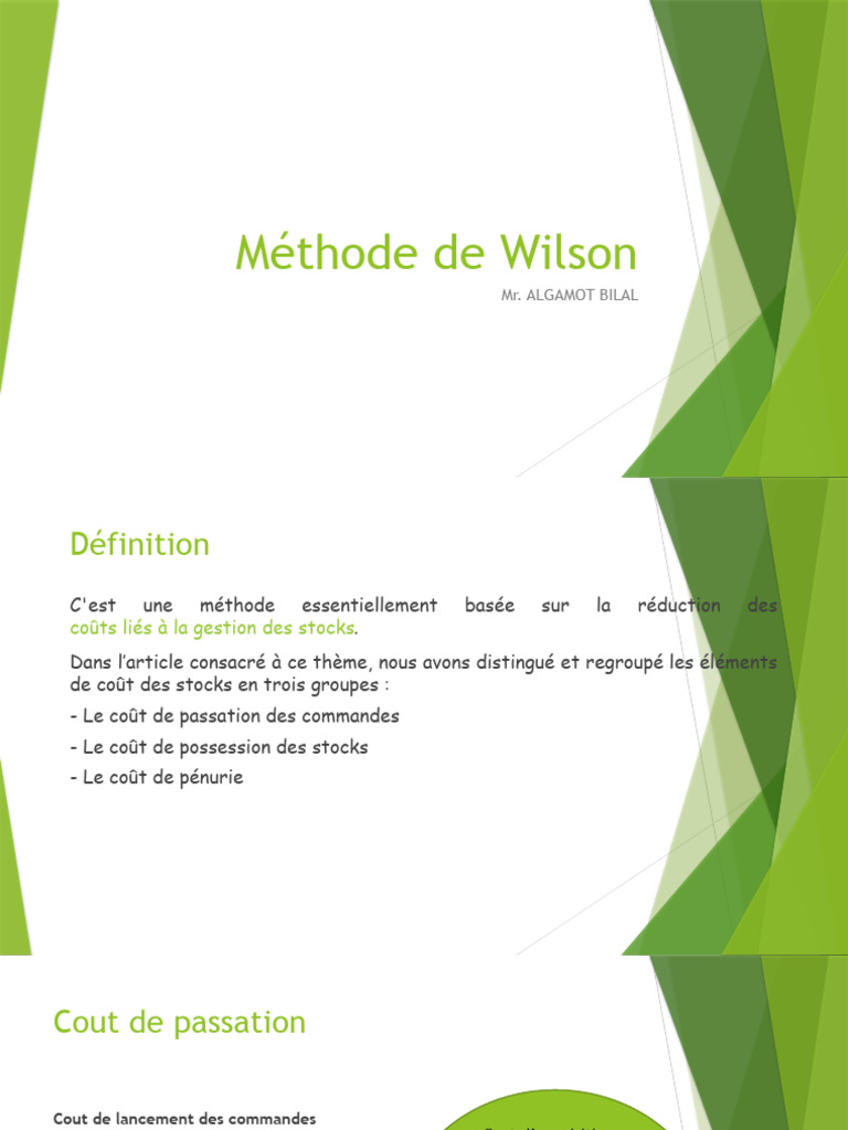 Méthode de WilsonB | PDF | Inventaire | Économie