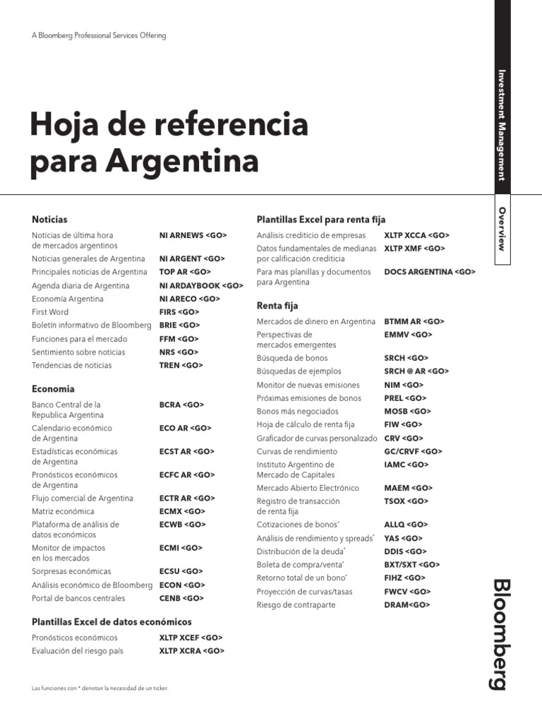 Funciones_Argentina_BBG | PDF | Economias | Mercados financieros