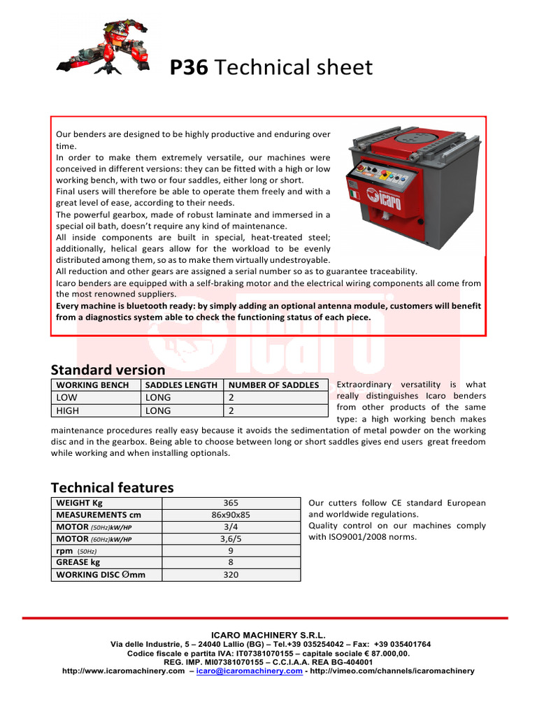 P36 - Bar Bending Machine (Online) | PDF | Manufactured Goods
