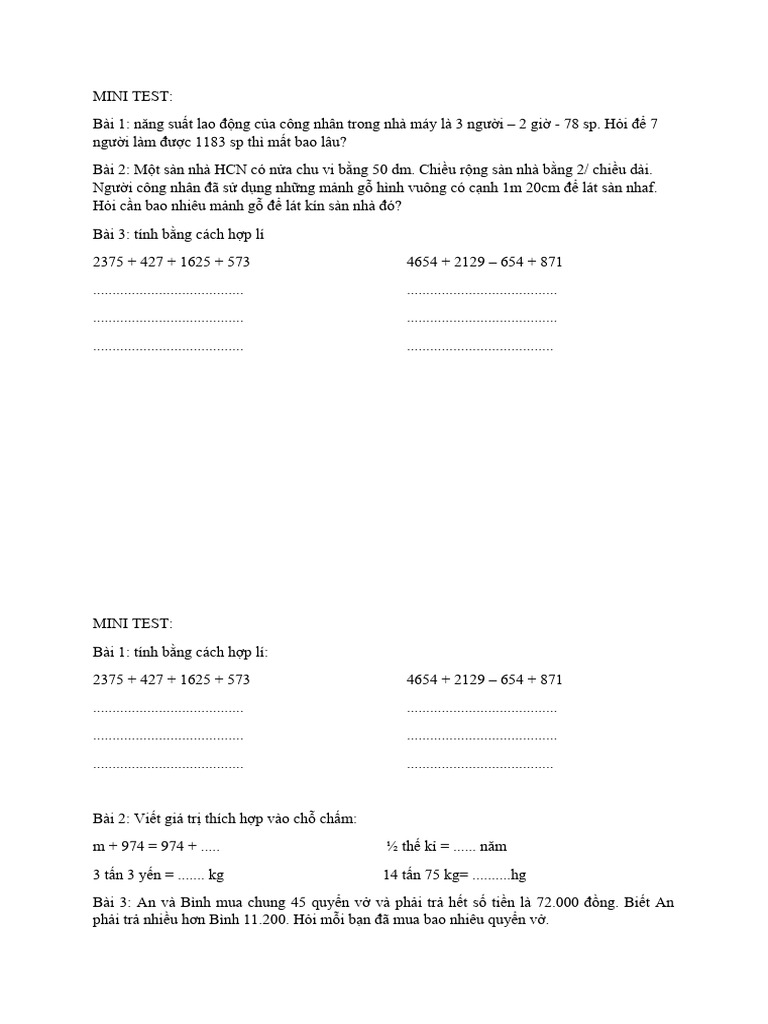Mini Test Pdf