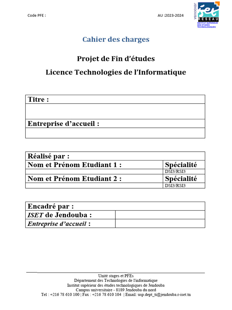Projet PFE DSI3/RSI3 - 2023-2024 | PDF | Informatique | Informatique