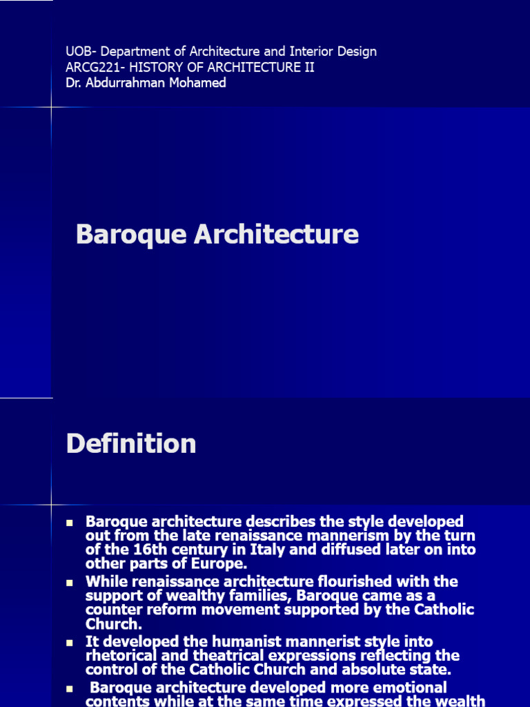 Baroque Architecture | PDF | Architectural Design | Architecture