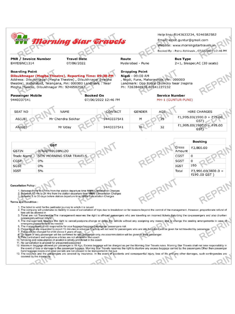 Pune Ticket | PDF