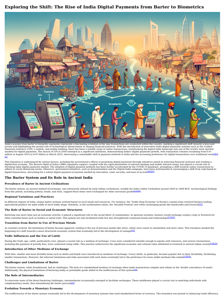 Exploring the Shift_ The Rise of India Digital Payments from Barter to Biometrics | PDF ...