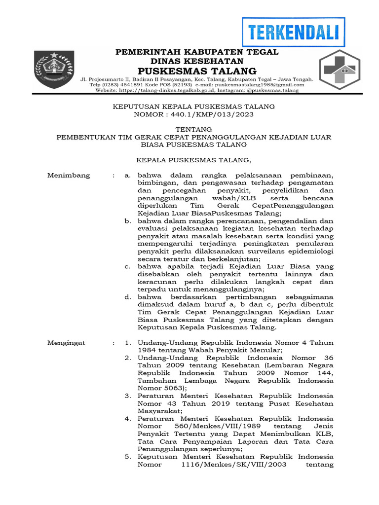 SK Tim Gerak Cepat Hitam Putih | PDF | Sains & Matematika