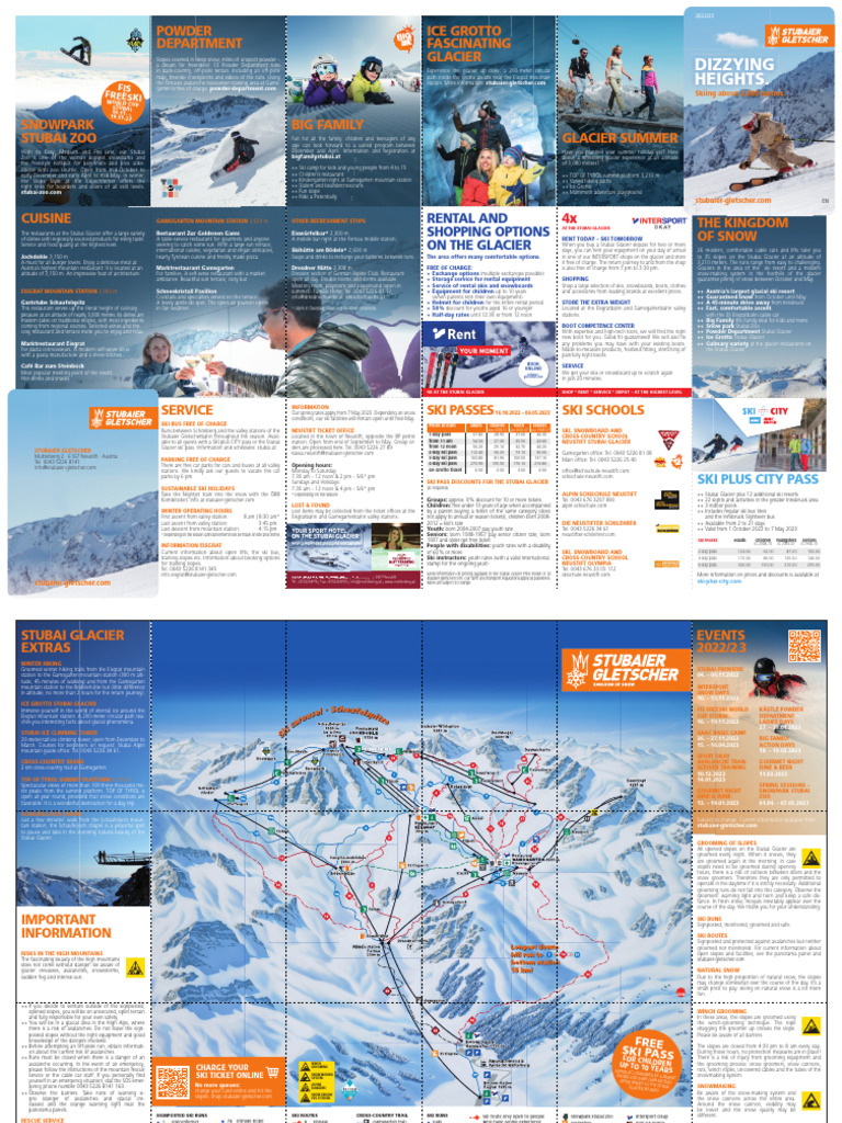 Piste Map Stubai Glacier 2022 23 en | PDF | Snow | Individual Sports