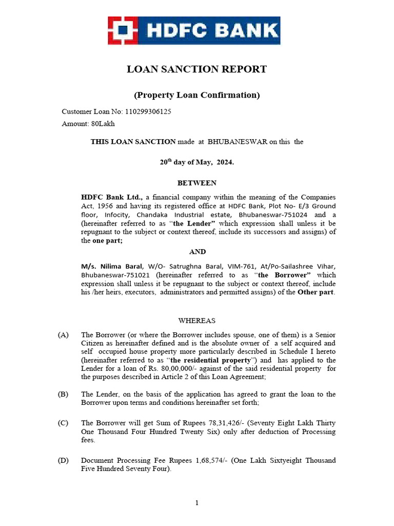 HDFC Sanctioned | PDF | Social Science | Law