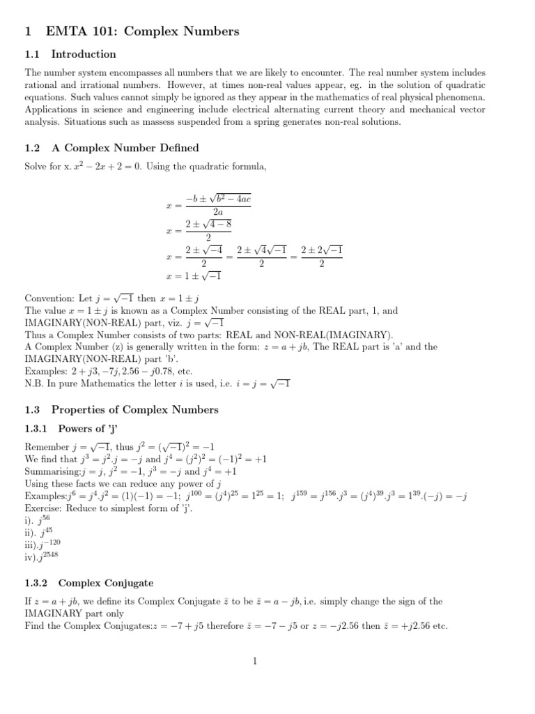 Complex Numbers - Part 1 | PDF | Complex Number | Numbers
