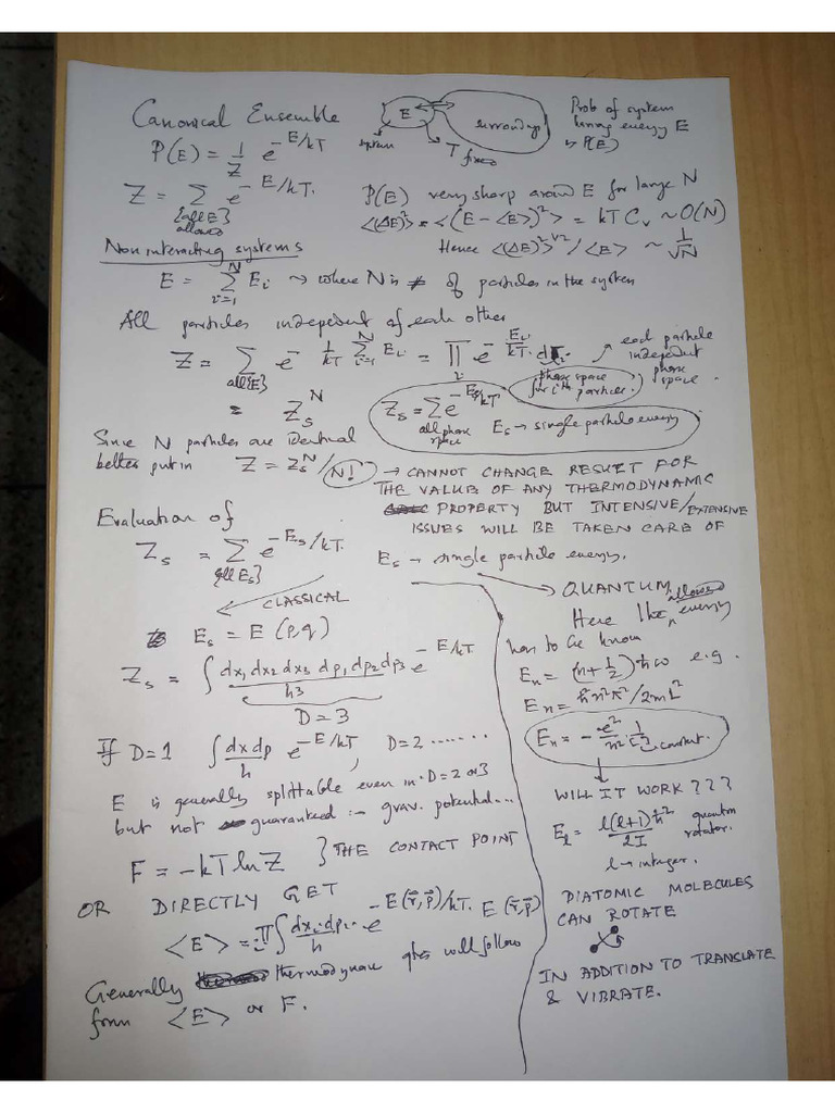 Stat Mech Sir Notes | PDF