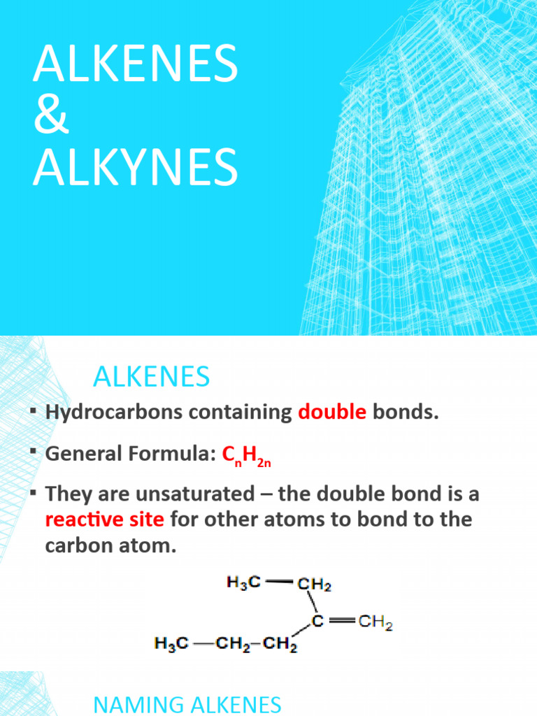 Hydrocarbons Alkenes and Alkynes | PDF | Alkene | Organic Chemistry