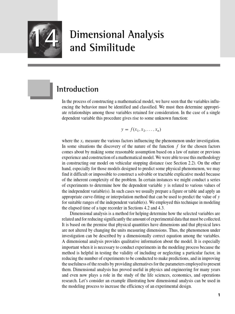 Chapter 14-Dimensional Anaysis and Similitude | PDF | Measurement | Velocity