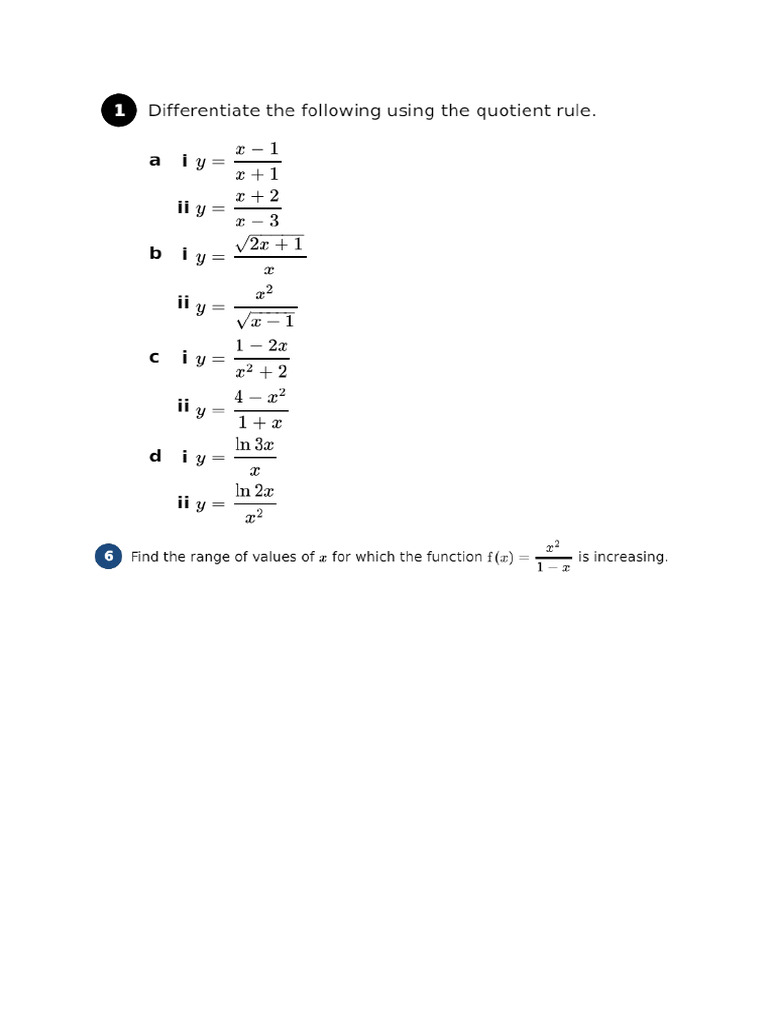 Quotient Rule | PDF