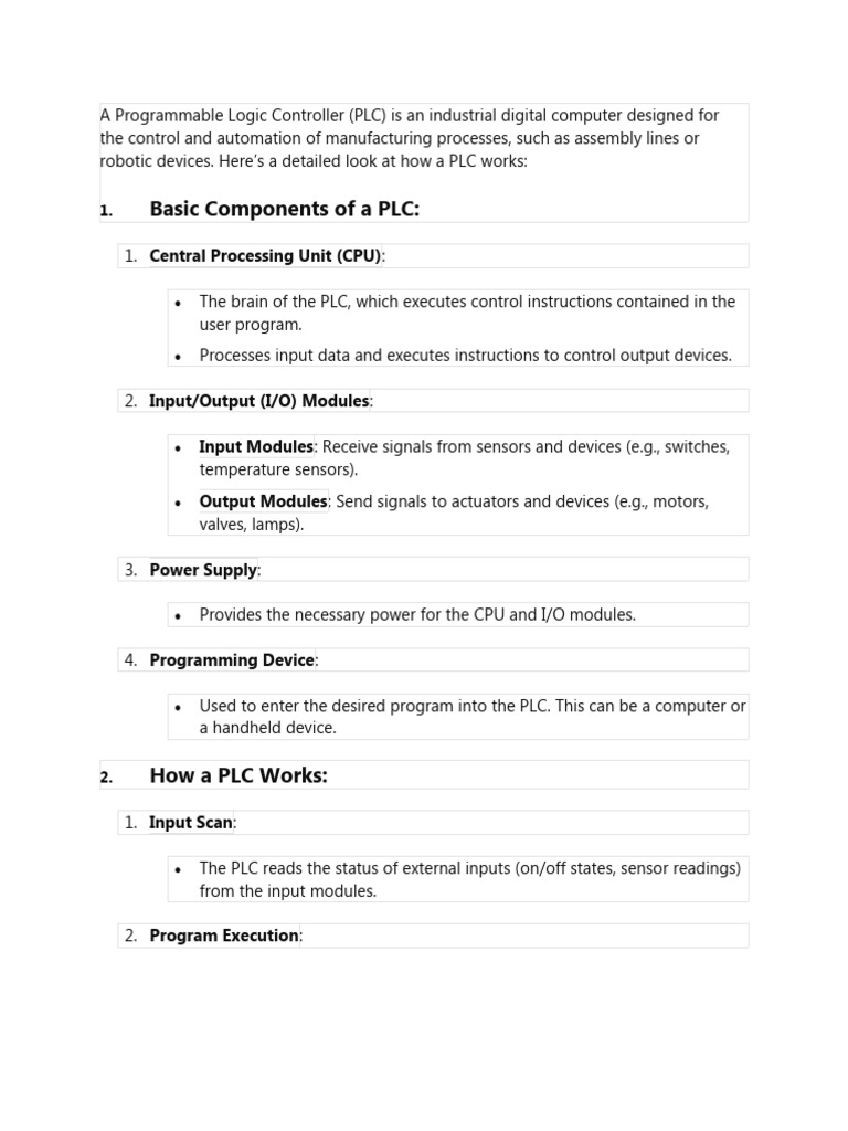 how PLC work | PDF | Programmable Logic Controller | Computer Engineering