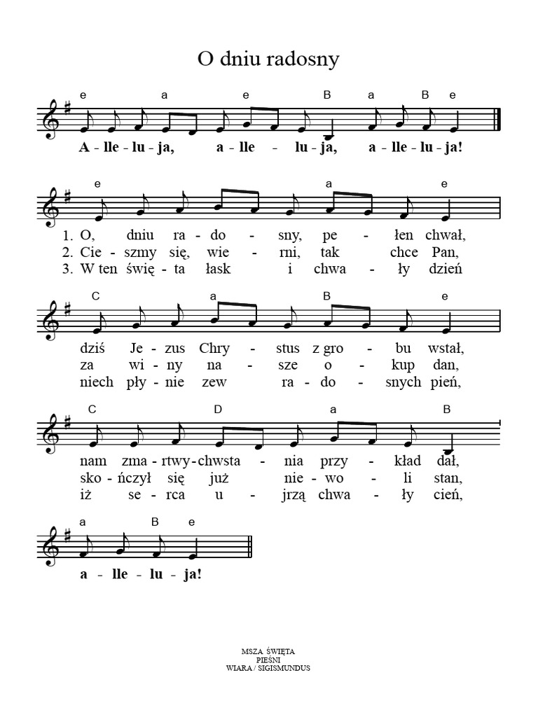 O Dniu Radosny | PDF
