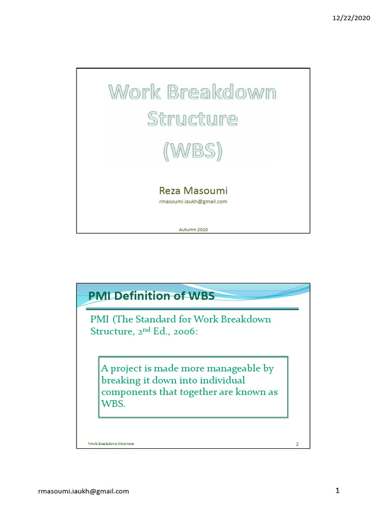 PC 02 Work Breakdown Structure | PDF | Project Management | Projects