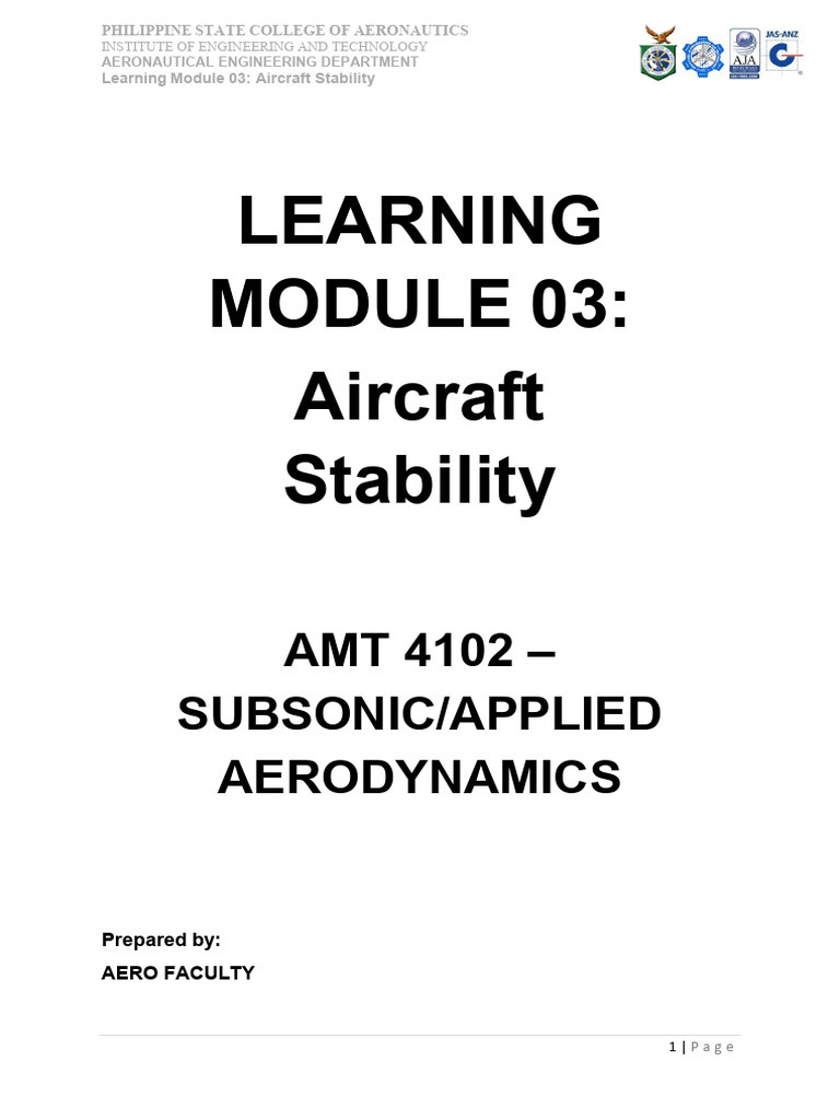 Amt 4102 Midterm Module 3 Aircraft Stability | PDF | Damping | Oscillation Amt 4102 Midterm Module 3 Aircraft Stability | PDF | Damping | Oscillation
