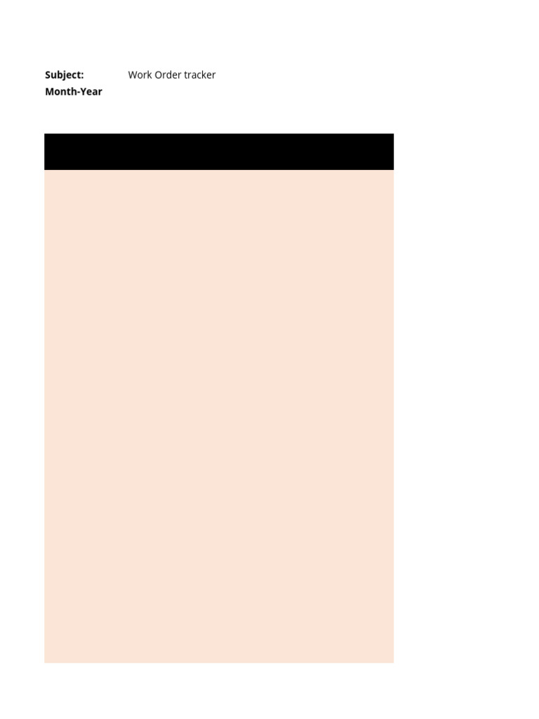 Work Order Tracking Log Pdf