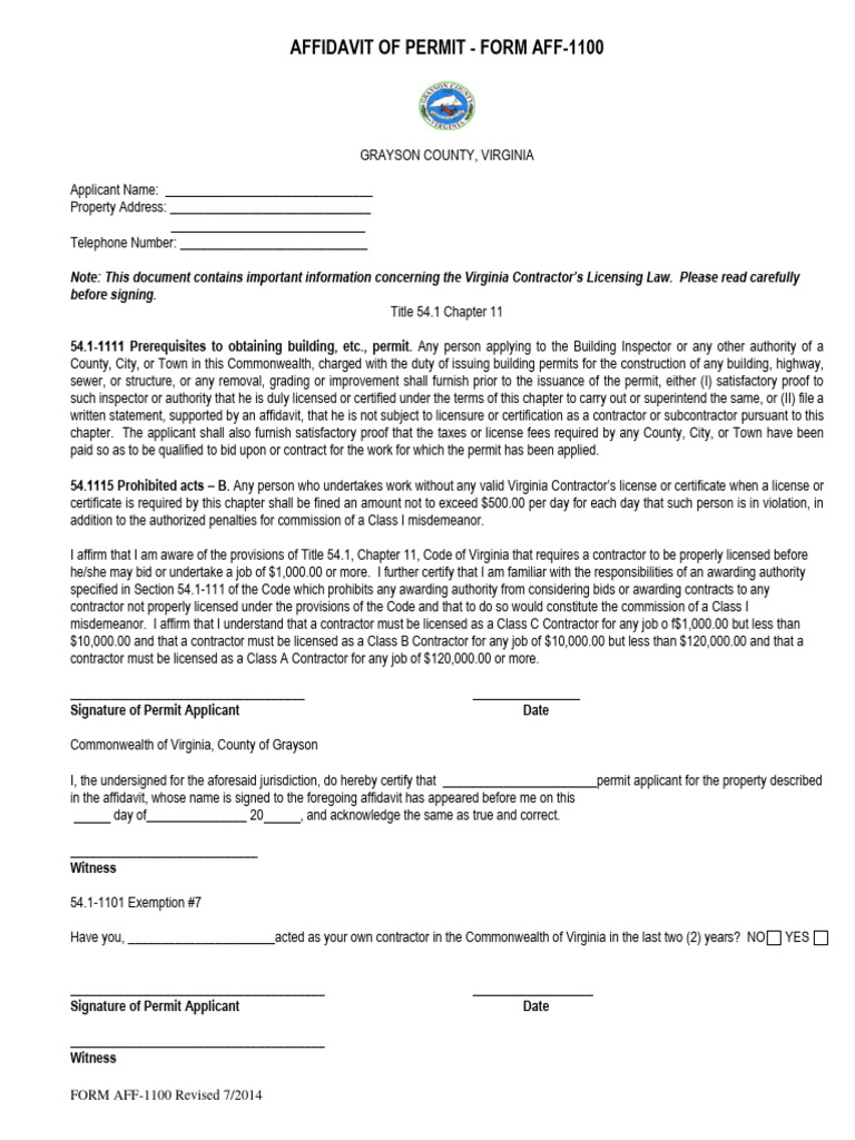 PRE FORM AffidaVIT | Download Free PDF | Affidavit | Government