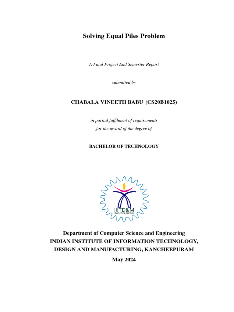 Solving Equal Piles Problem | Download Free PDF | Genetic Algorithm | Mathematical Optimization