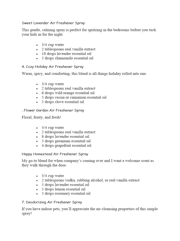 Homemade Sprays | PDF | Self-Improvement