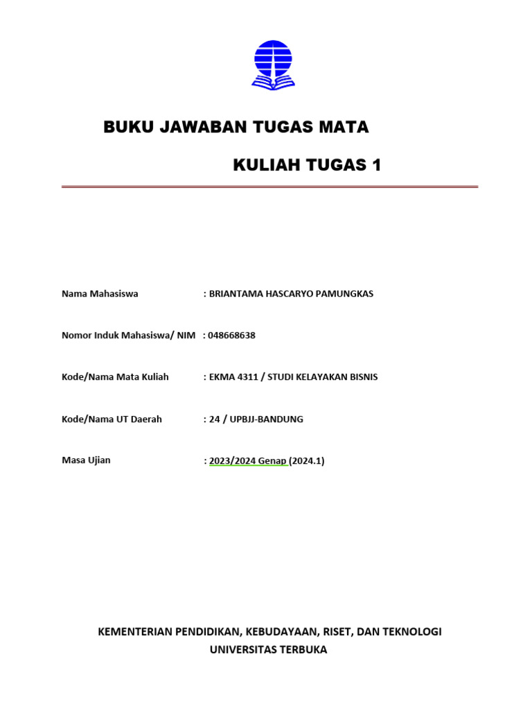 BJT - Tugas 1 - EKMA4311 - 048668633 | PDF
