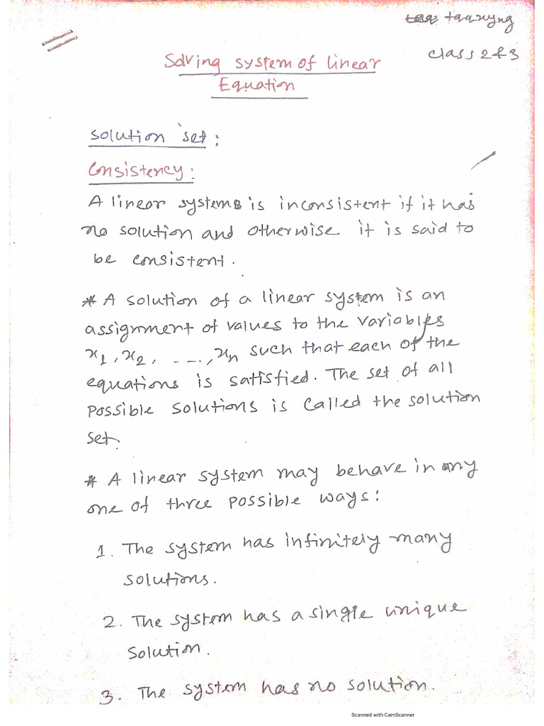 Solving Linear System | PDF