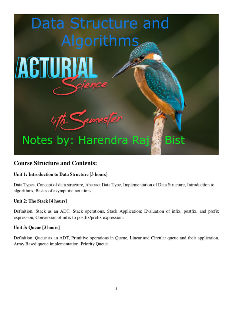 Unit 1 Introduction to Data Structure | PDF | Algorithms | Data Structure Unit 1 Introduction to Data Structure | PDF | Algorithms | Data Structure