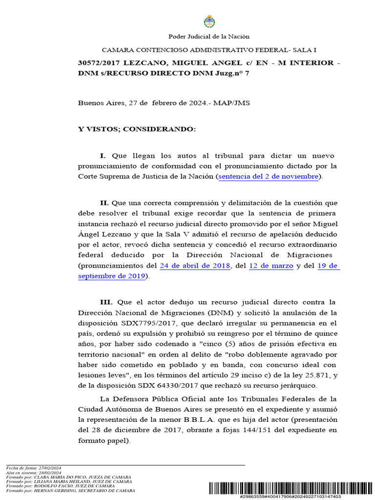 Lezcano, 30572.2017 | PDF | Robo | Judicaturas