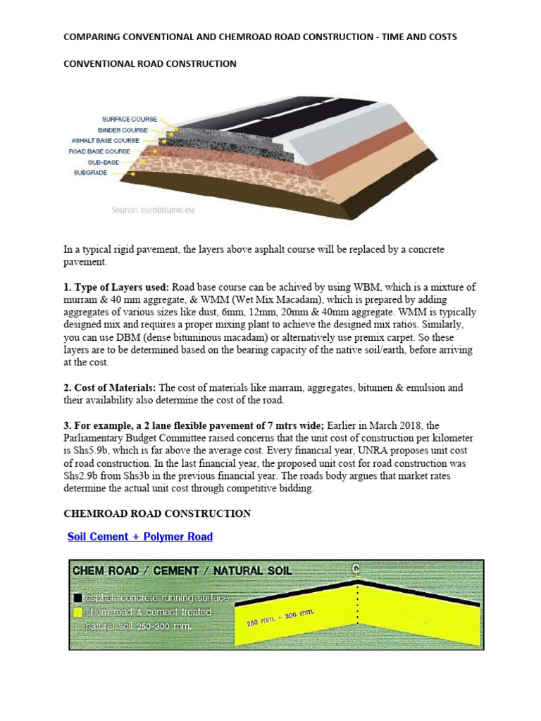 Comparing Conventional and Chemroad Road Construction | PDF