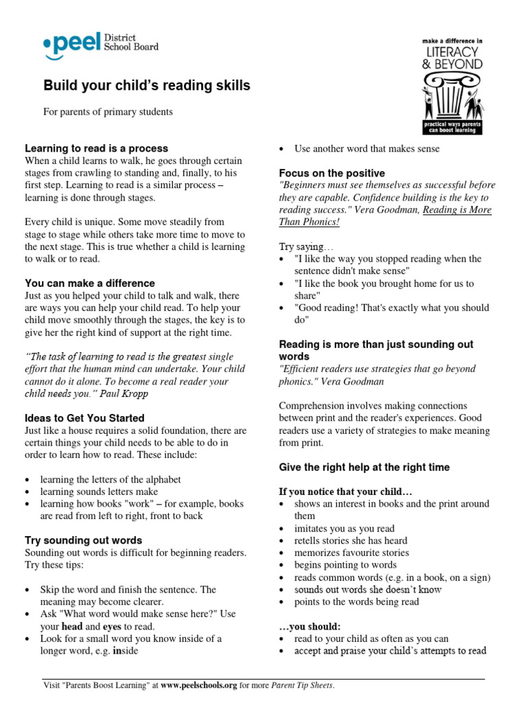 1. Build your child's reading skills | PDF | Phonics | Human Communication 1. Build your child's reading skills | PDF | Phonics | Human Communication