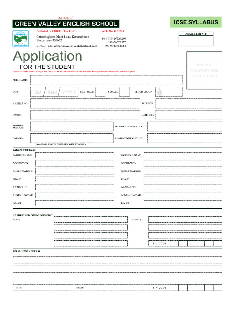 Icse Application | PDF