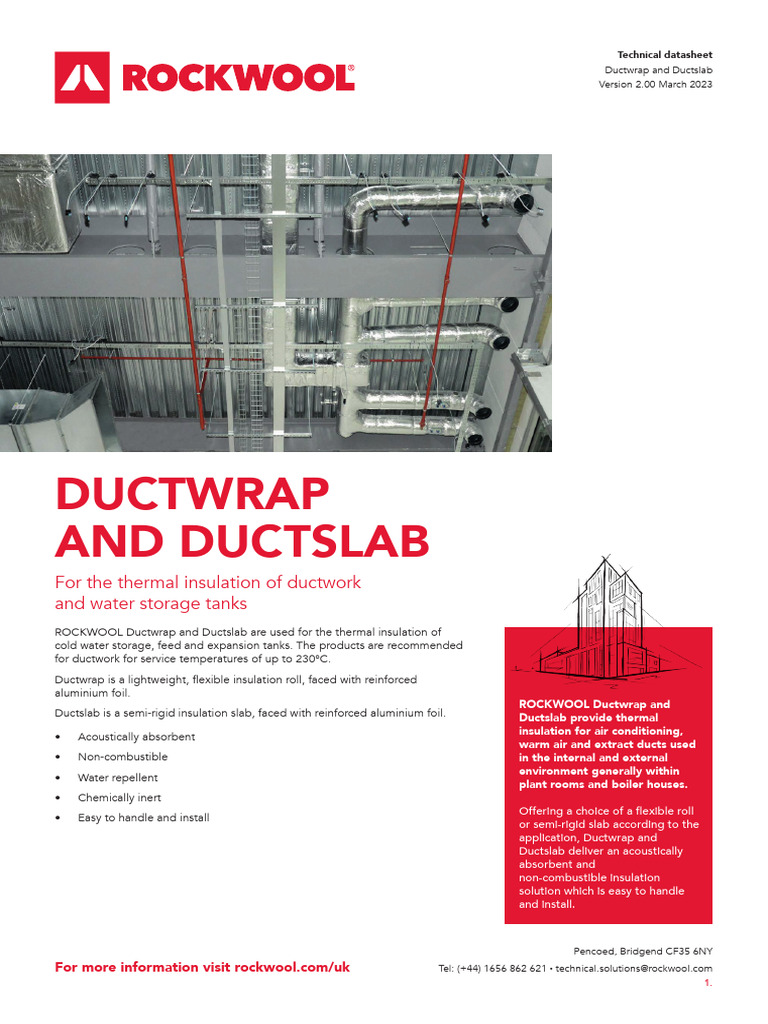 Ductslab Ductwrap Mar 23 | PDF | Duct (Flow) | Thermal Insulation
