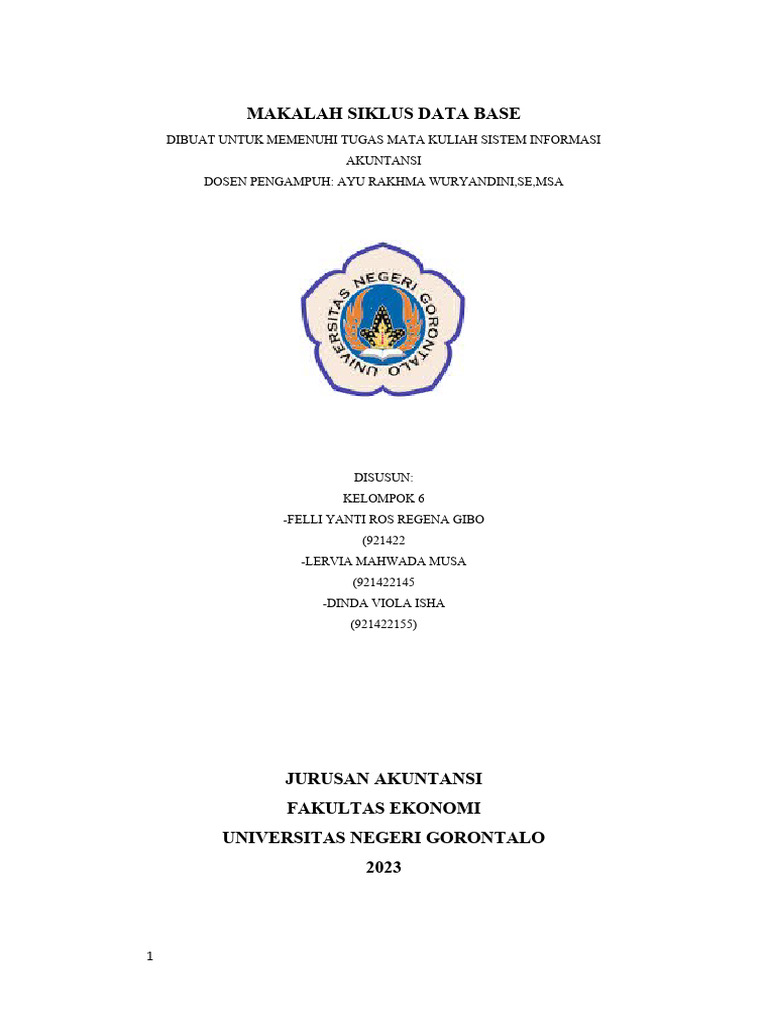 Makalah Siklus Data Base Felli | PDF