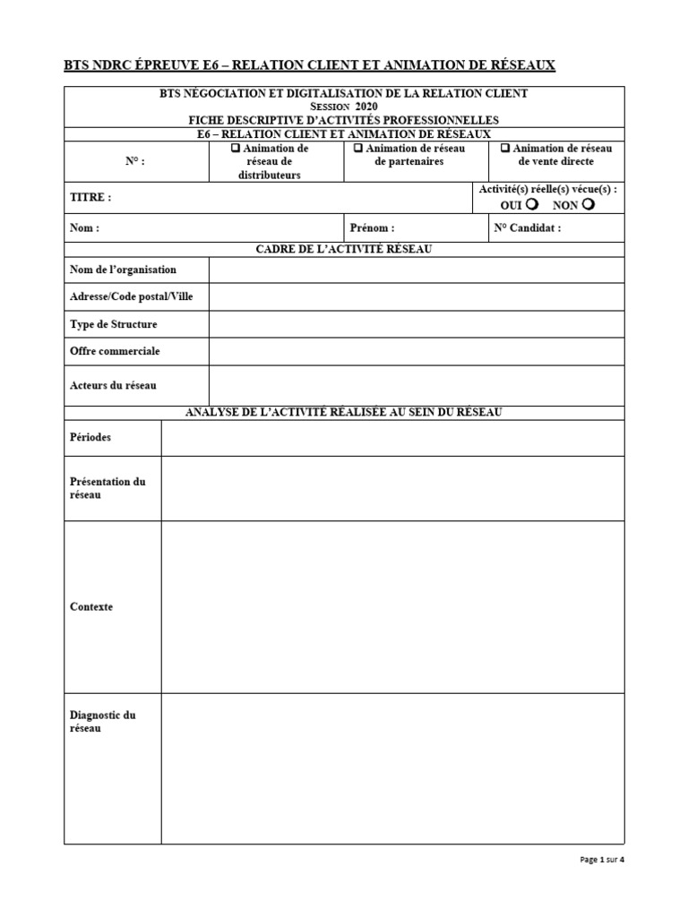 Grille d'évaluation E6 BTS NDRC | PDF