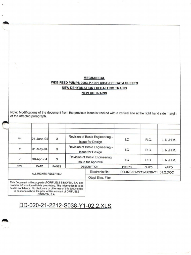 Data Sheet Bombas Flowserve Modelo Nijhp 0003-P-1001 A.B.C.D.E Sinovensa Morichal. | PDF