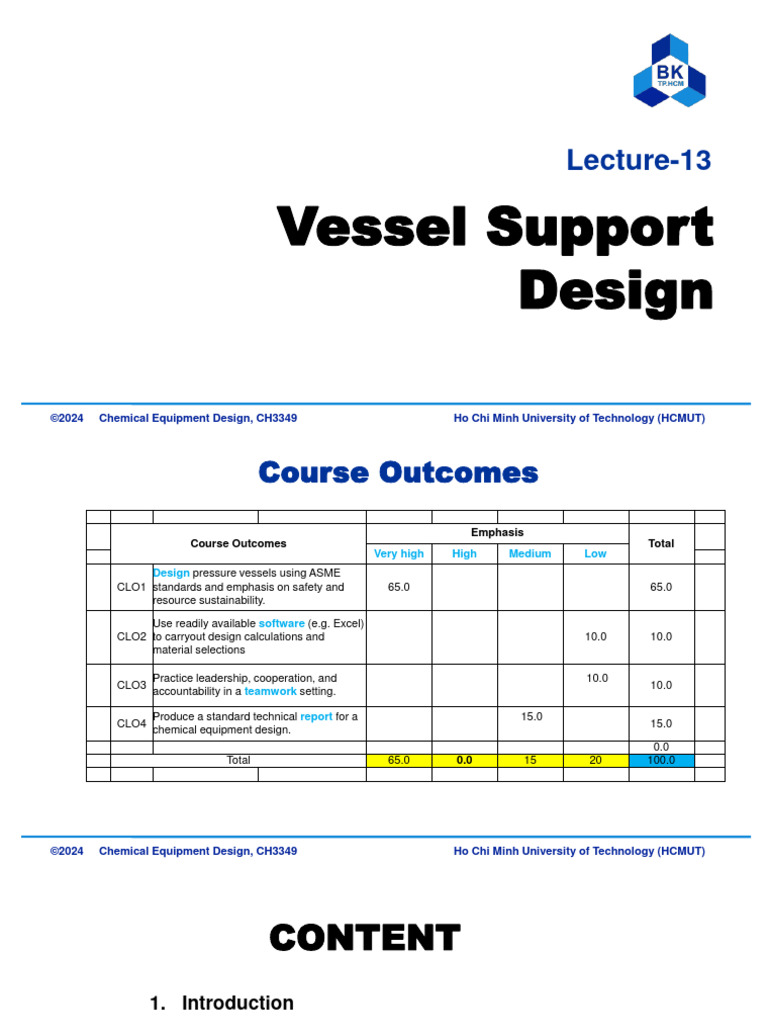 CH3349_Lecture-13 Vessel Supports Design | PDF | Bending | Stress ...