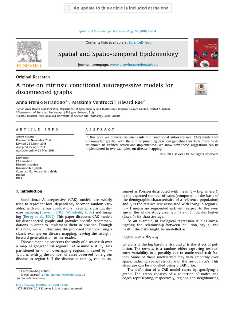 A Note On Intrinsic Conditional Autoregressive Models Pdf Applied