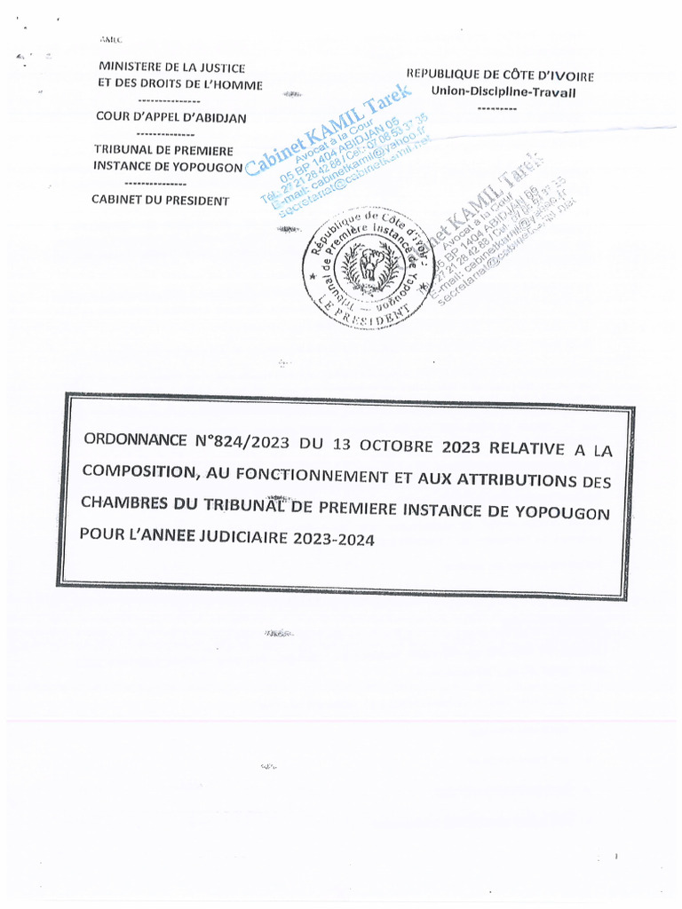 Ordonnance Tpi Yop 2023-2024 | PDF