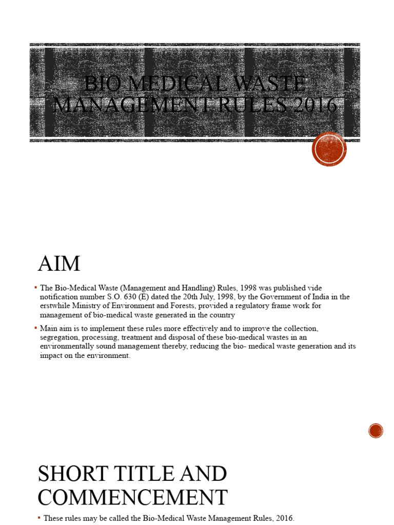 Bio-Medical Waste Rules for Facilities | PDF | Waste | Waste Management
