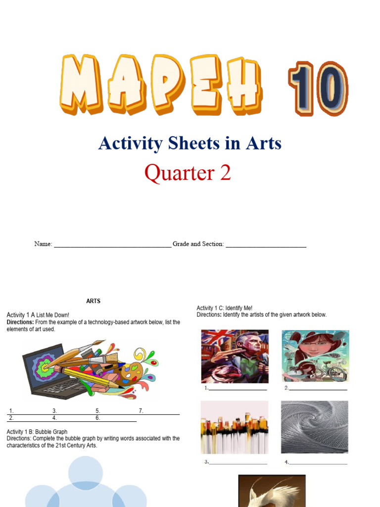 Activity Sheets in Arts Second Quarter | PDF | Image Editing | Paintings