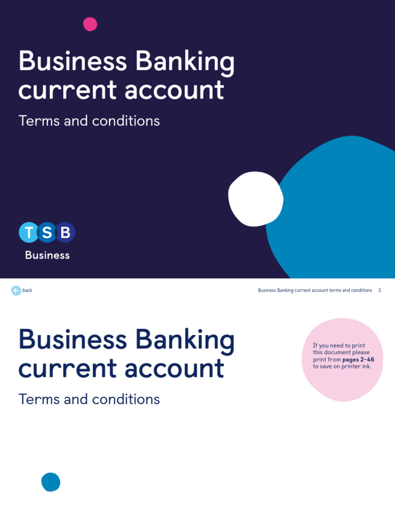 Business Banking Current Account Terms and Conditions | PDF ...
